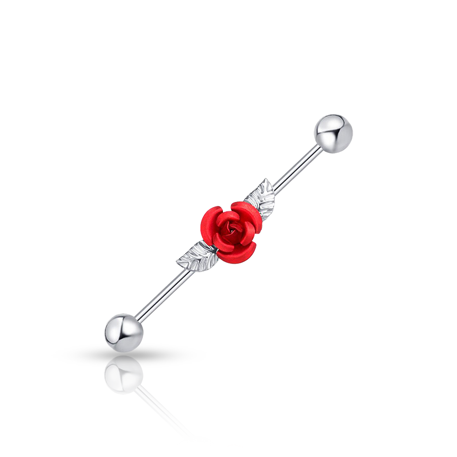 Red Rose Industrial Piercing ~ Infinite Piercing